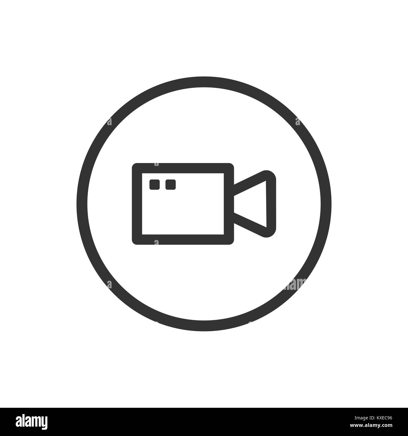 Camera video line icon on a white background. Vector illustration Stock ...