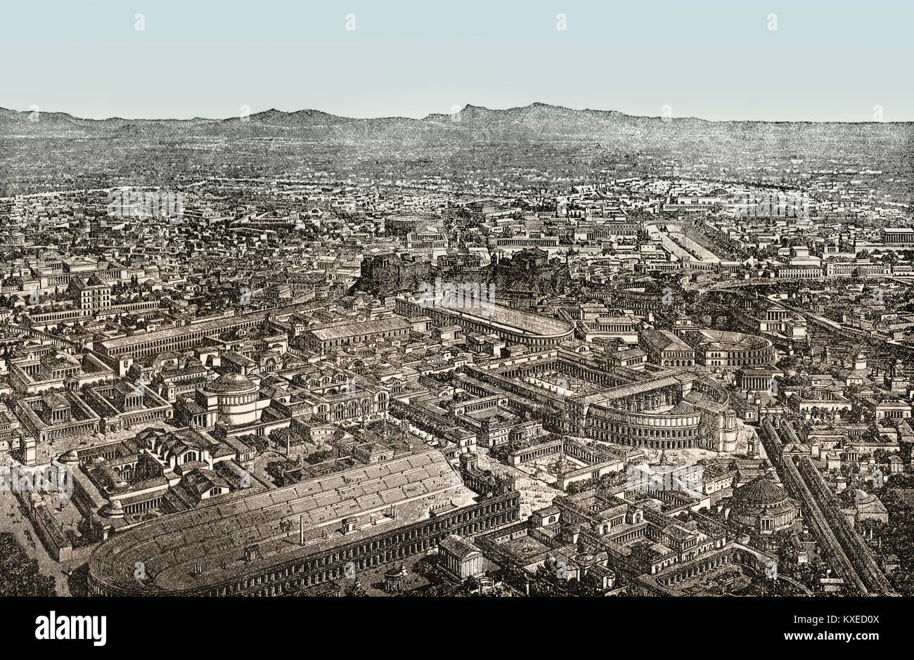 Cityscape of Rome, 1st century Stock Photo - Alamy