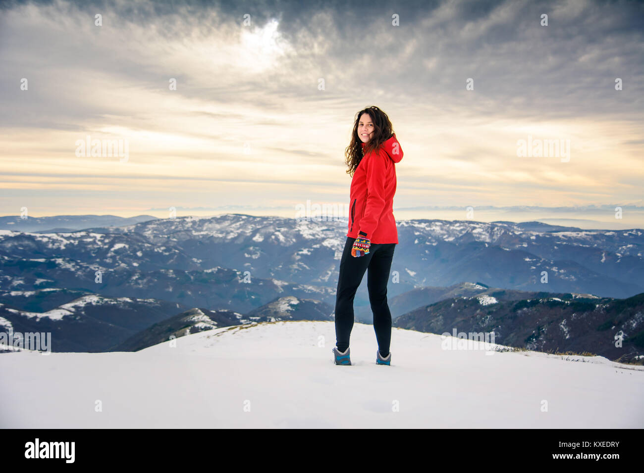 Female winter freedom hi-res stock photography and images - Alamy