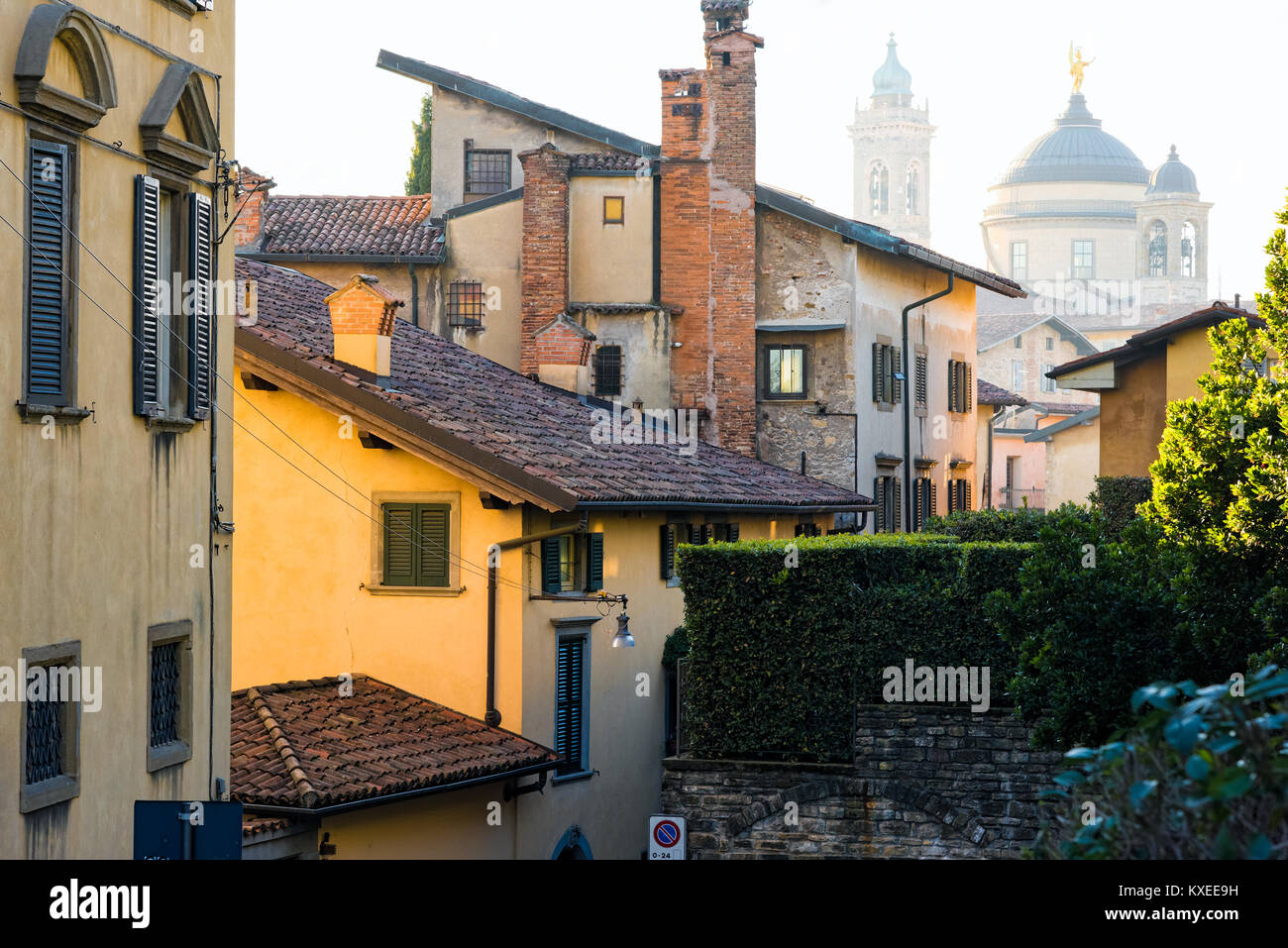 Various buildings in the old town of Bergamo in Italy Stock Photo - Alamy
