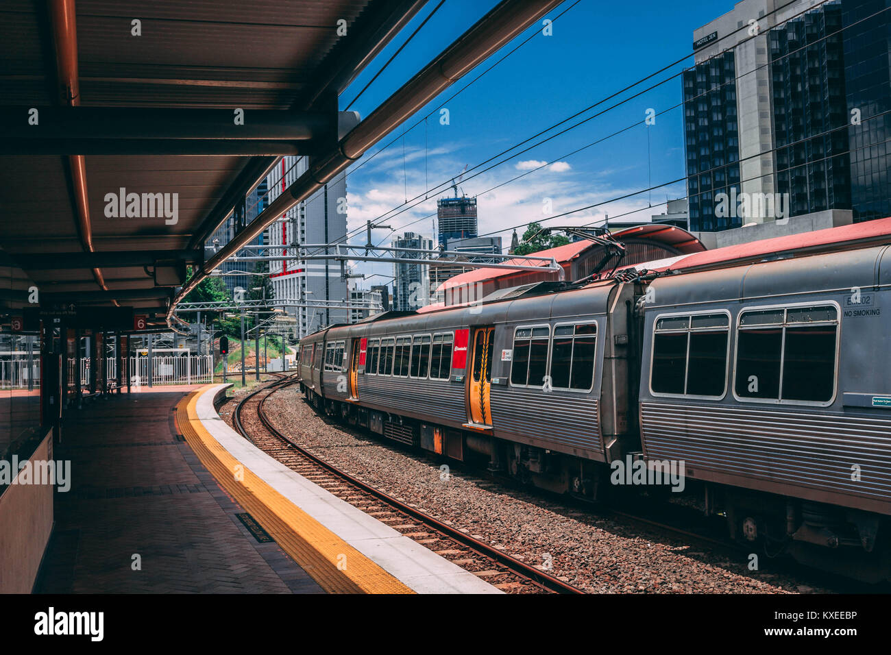 Brisbane City Train Stock Photo - Alamy