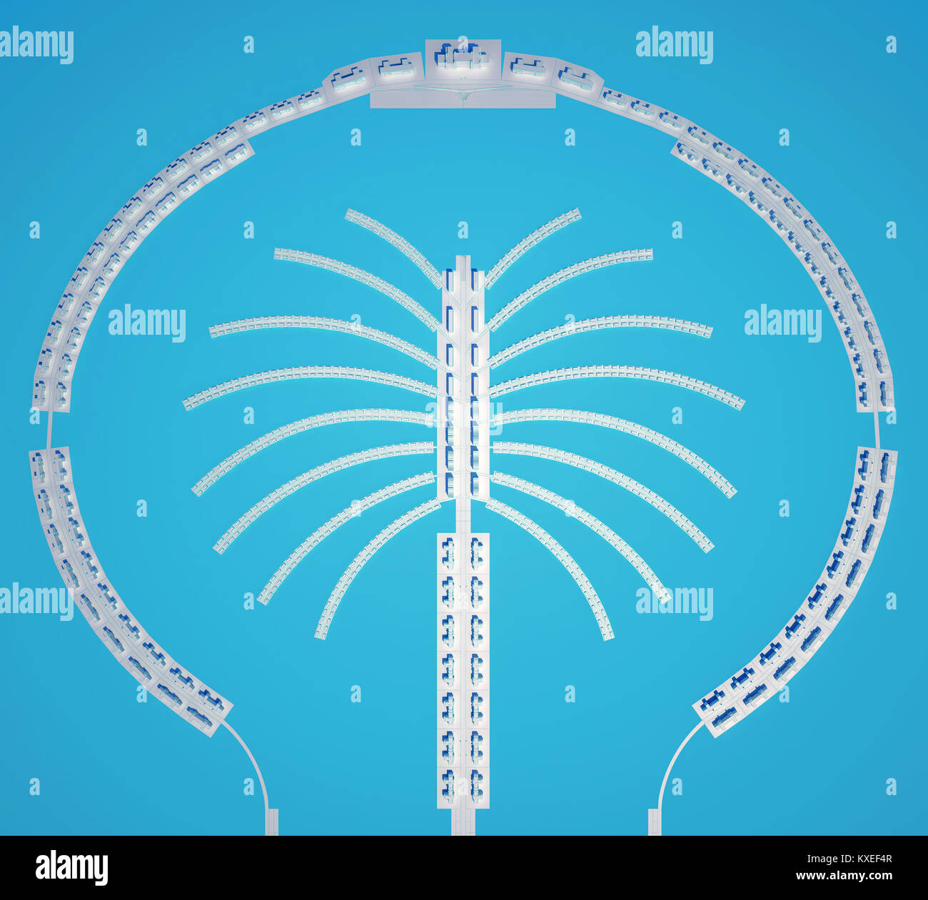 project settlement in the sea top view. 3d rendering Stock Photo - Alamy