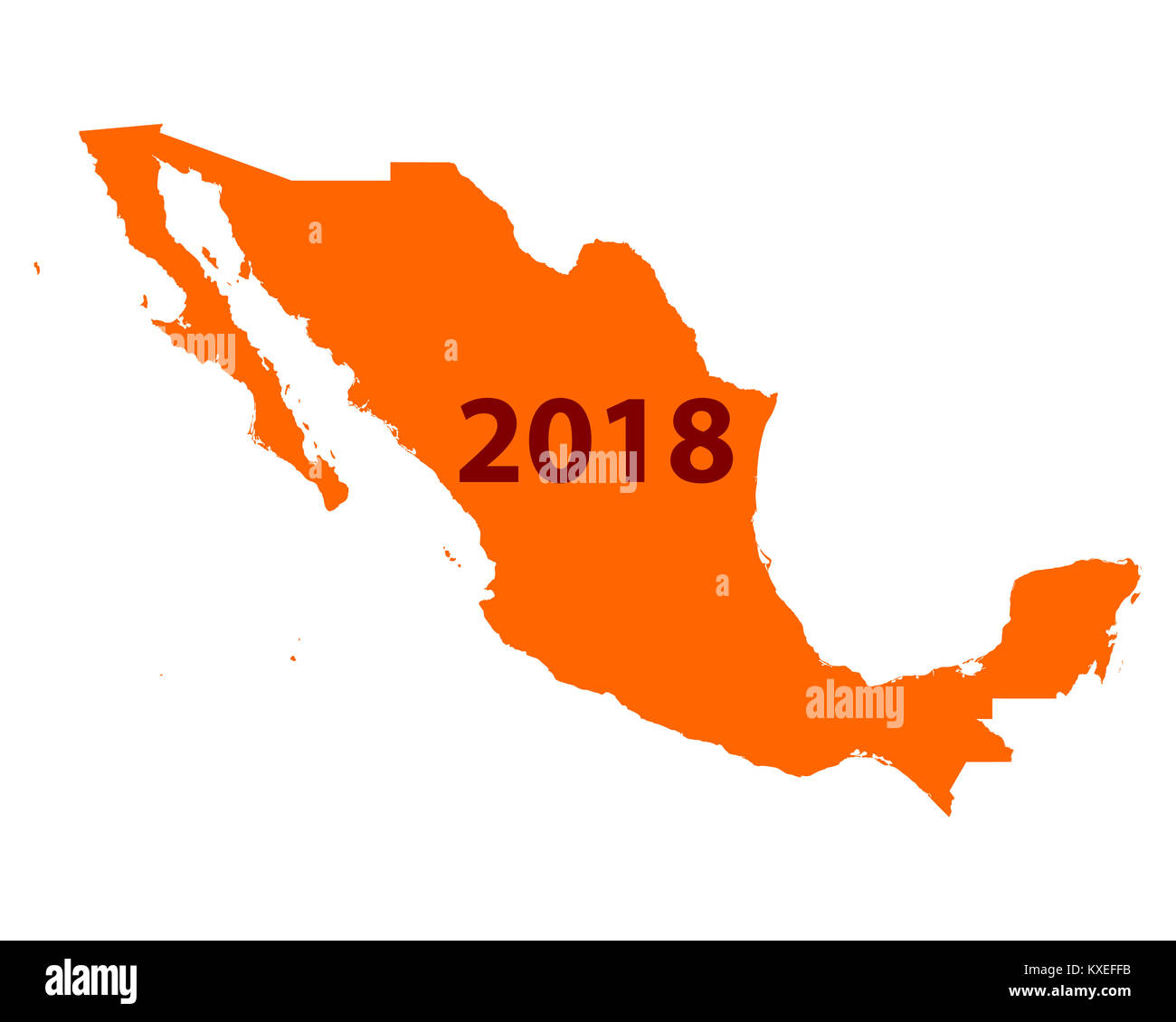 Map of Mexico 2018 Stock Photo - Alamy
