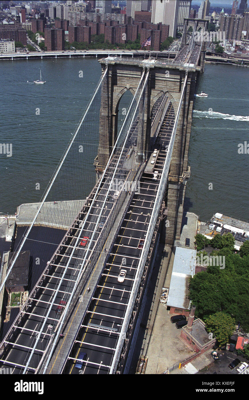 Aerial View of the Brooklyn Bridge in New York City Stock Photo - Alamy