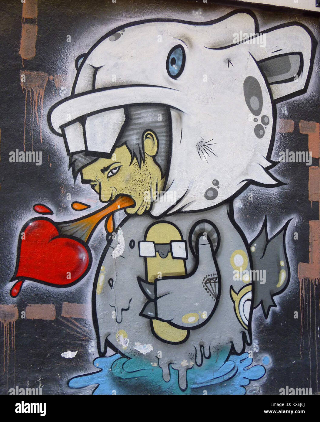 This image showcases graffiti art created by Alcorcón, a Spanish urban ...