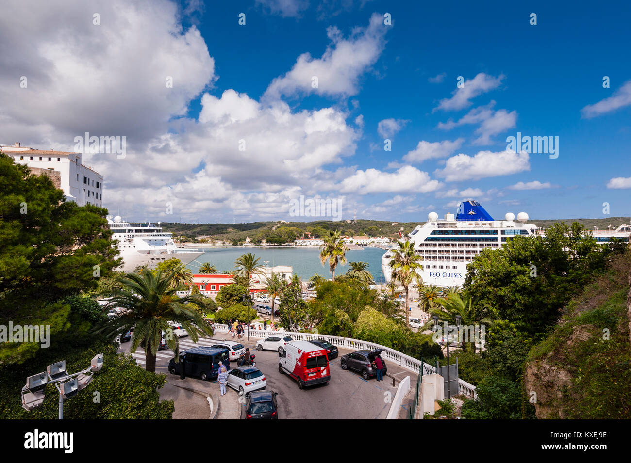 The port at Mahon , Menorca , Balearic Islands , Spain Stock Photo - Alamy