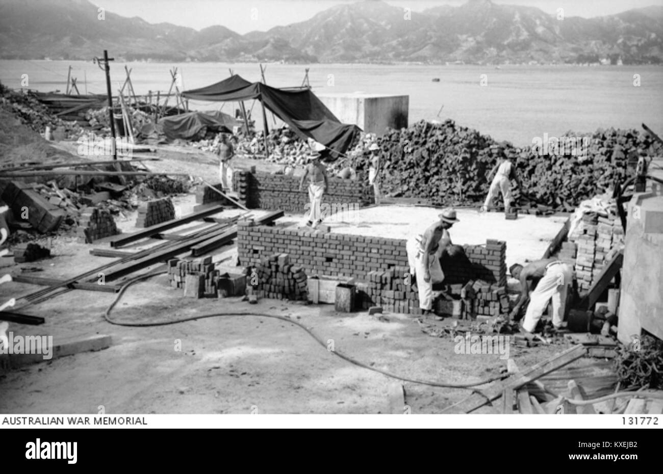 This photograph captures Japanese workmen at the Director of ...