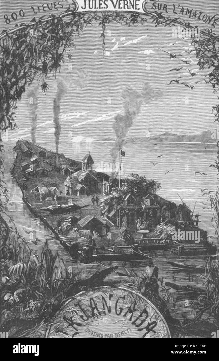 An illustration by Léon Benett for Jules Verne’s novel 'Eight Hundred ...