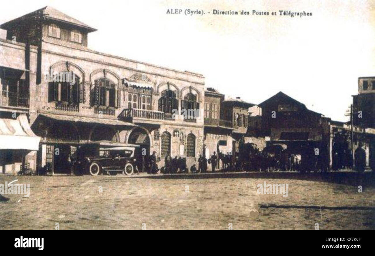 Photograph of the Aleppo Post Office, Syria, taken in the 1920s ...
