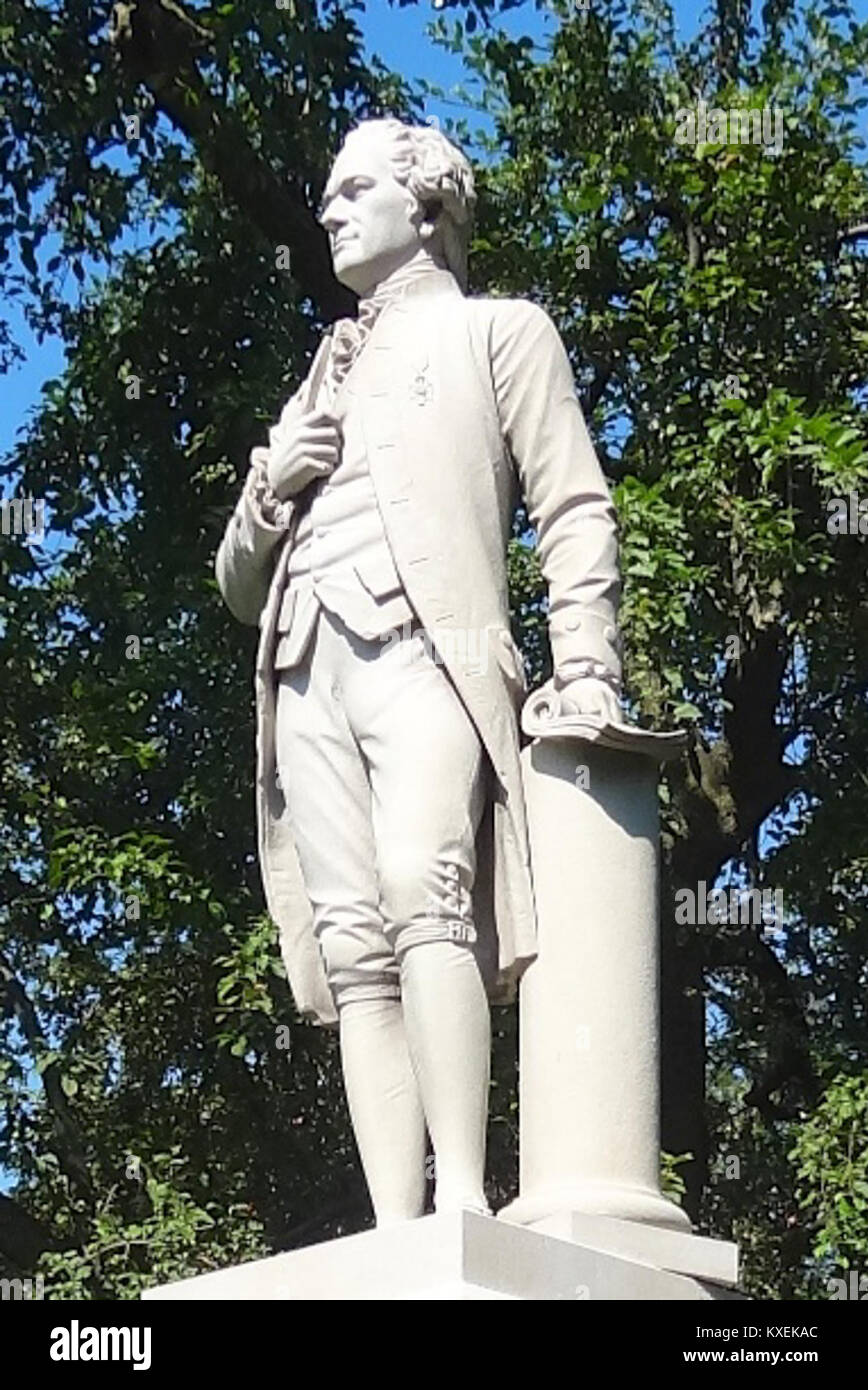 A statue of Alexander Hamilton by artist Conrads, located in Central ...