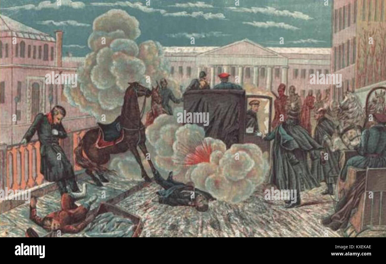 This image represents the assassination of Tsar Alexander II of Russia ...