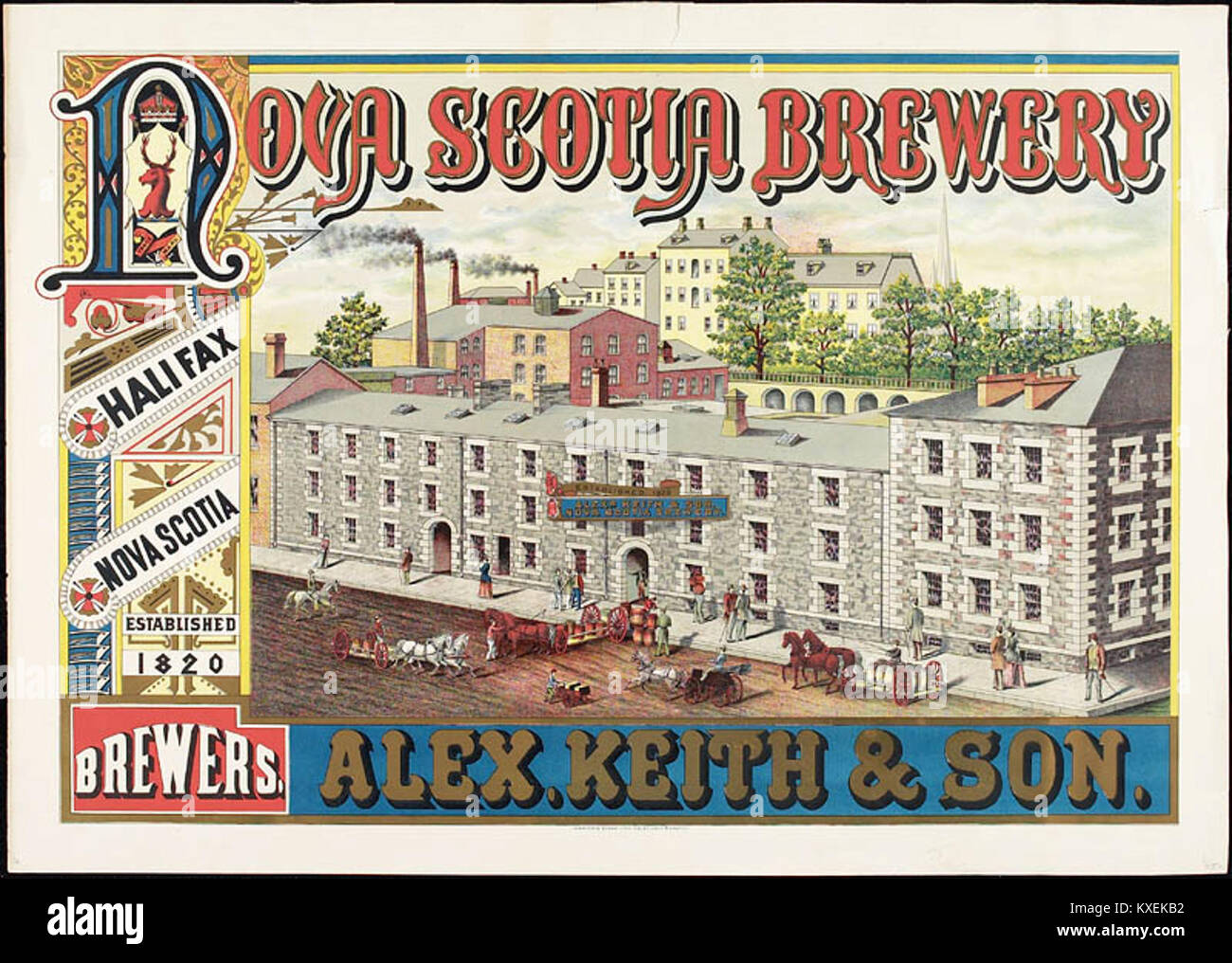 This image shows the Alexander Keith Brewery in Halifax, Nova Scotia ...