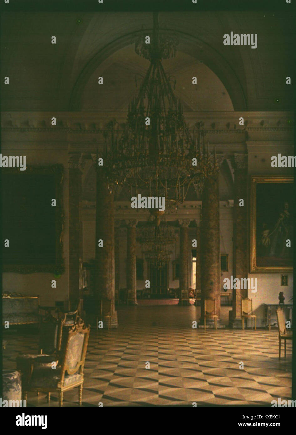 Alexander Palace - Portrait Hall, Enfilade, Autochrome Stock Photo - Alamy