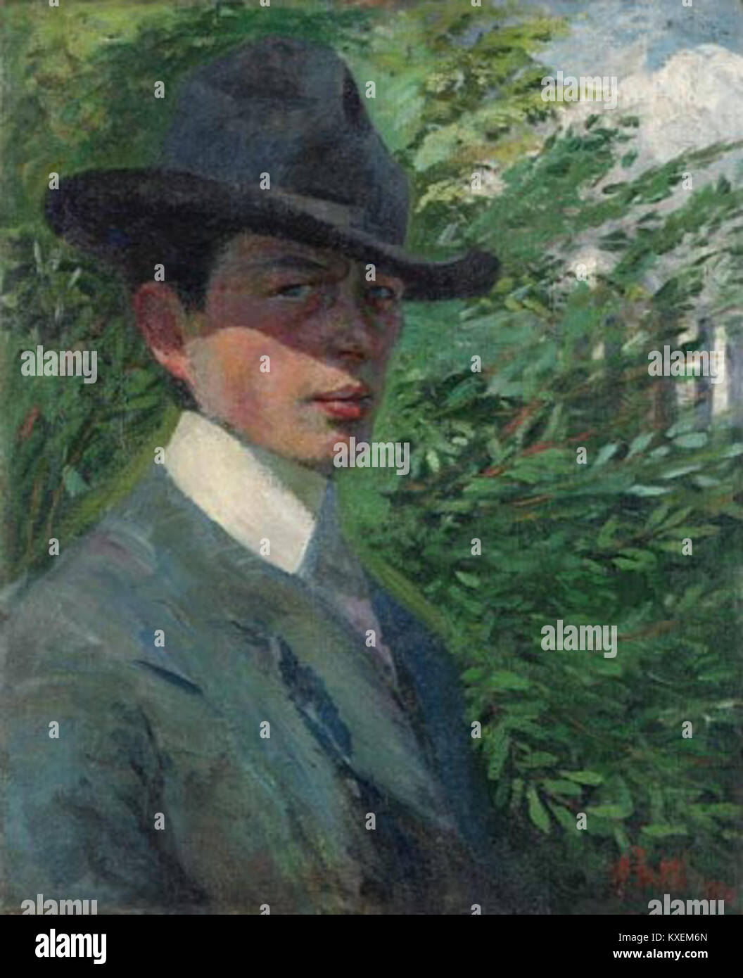 'Autoportrét' by Alfréd Justitz is a self-portrait showcasing the ...