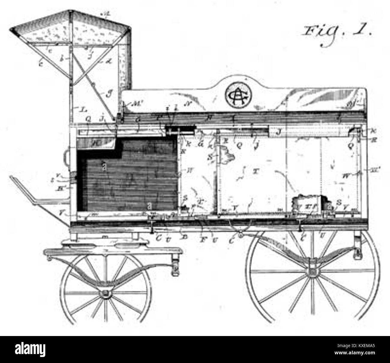 The 1891 patent drawing for the Abresch Brewery wagon shows the design ...