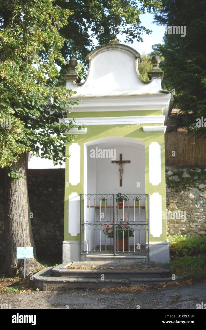 A photograph depicting the Alland Jägerkreuz, a war memorial cross in ...