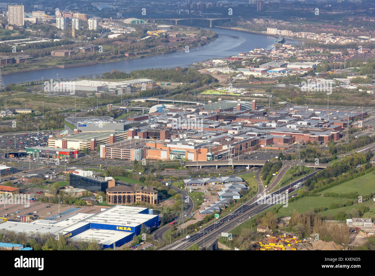 Gateshead Metro Centre from the air Stock Photo - Alamy