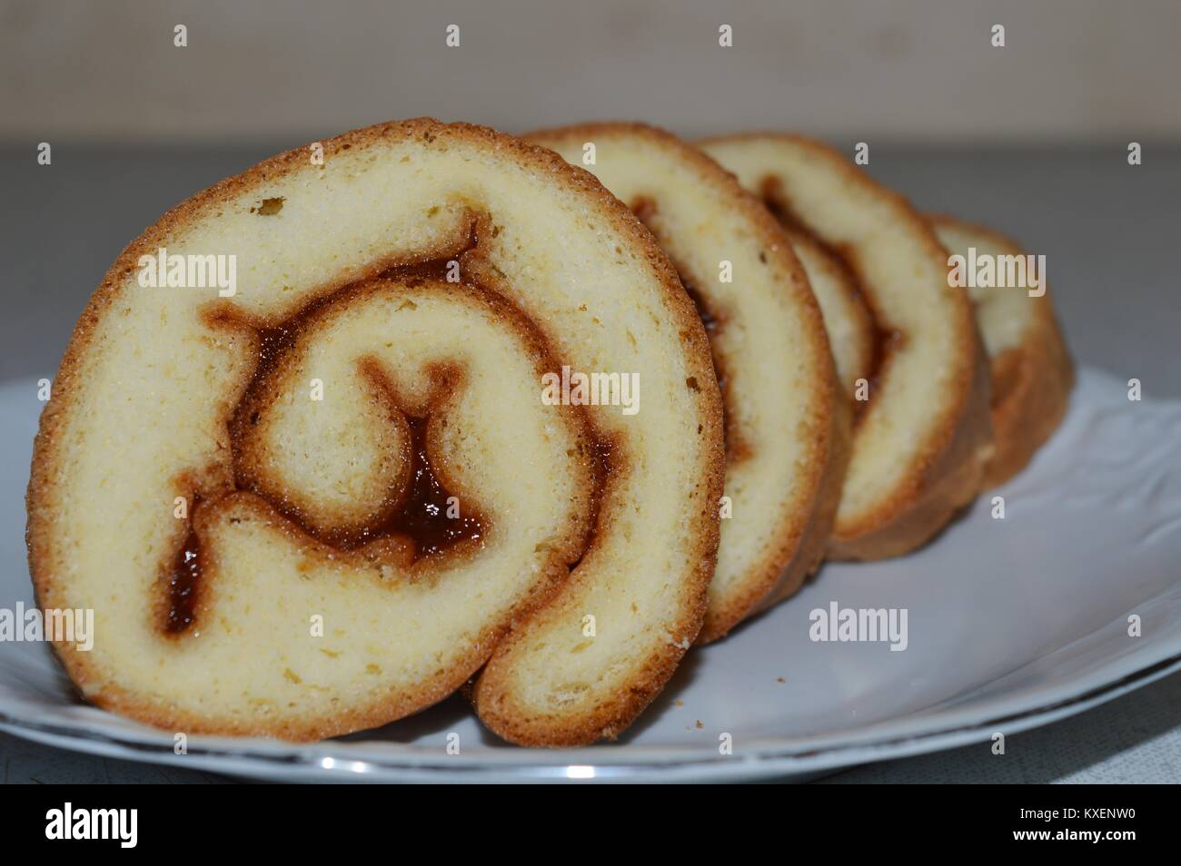 homemade cake with jam Stock Photo - Alamy