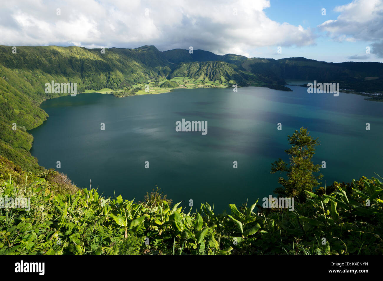 Lagoon Lagoon Lagoa Azul at the Caldeira das Sete Cidades, Sao Miguel ...