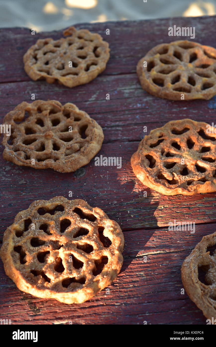 baked cookies Mexican sweet food Bunuelos Stock Photo - Alamy