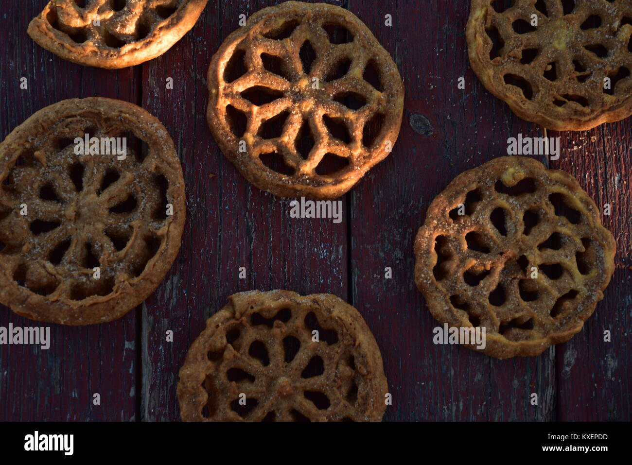 baked cookies Mexican sweet food Bunuelos Stock Photo - Alamy
