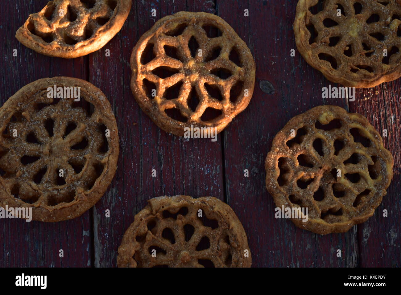 baked cookies Mexican sweet food Bunuelos Stock Photo - Alamy