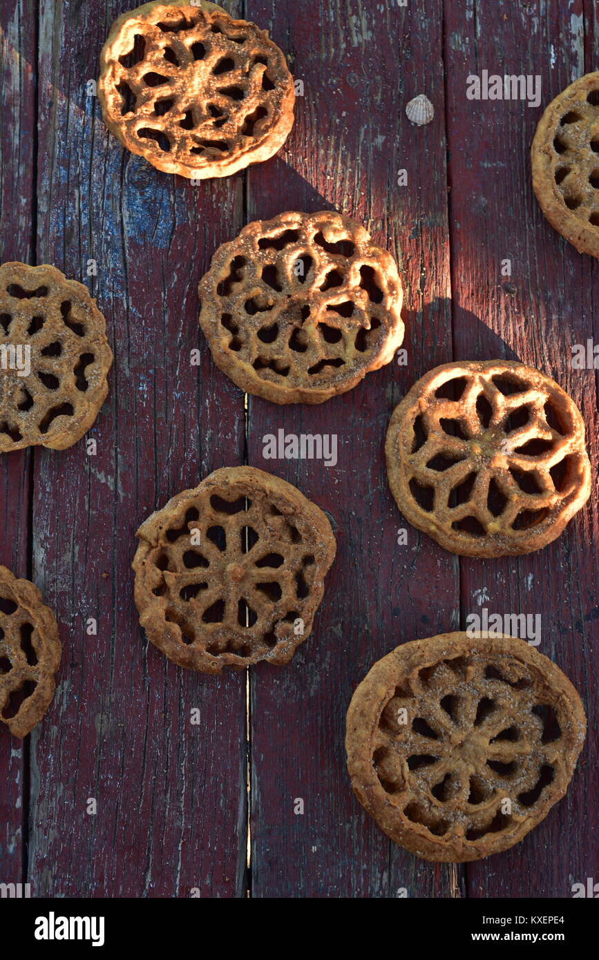 baked cookies Mexican sweet food Bunuelos Stock Photo - Alamy