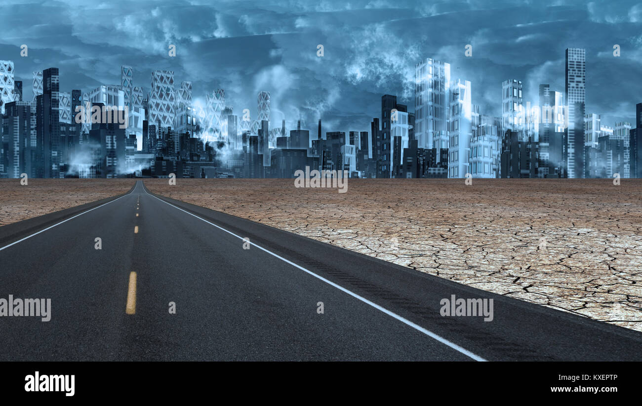 Asphalt road leads distance hi-res stock photography and images - Alamy