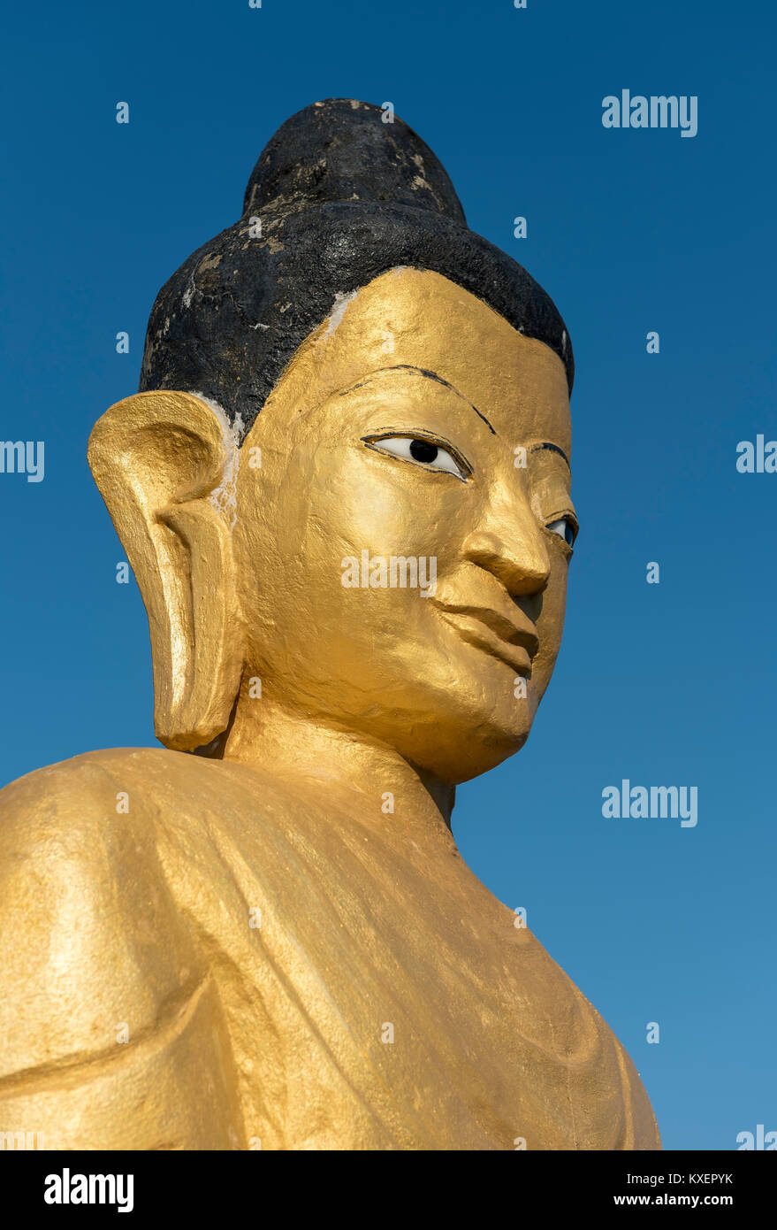 Close-up of statue at Min-kha-maung Temple,Mrauk U,Burma,Myanmar Stock ...