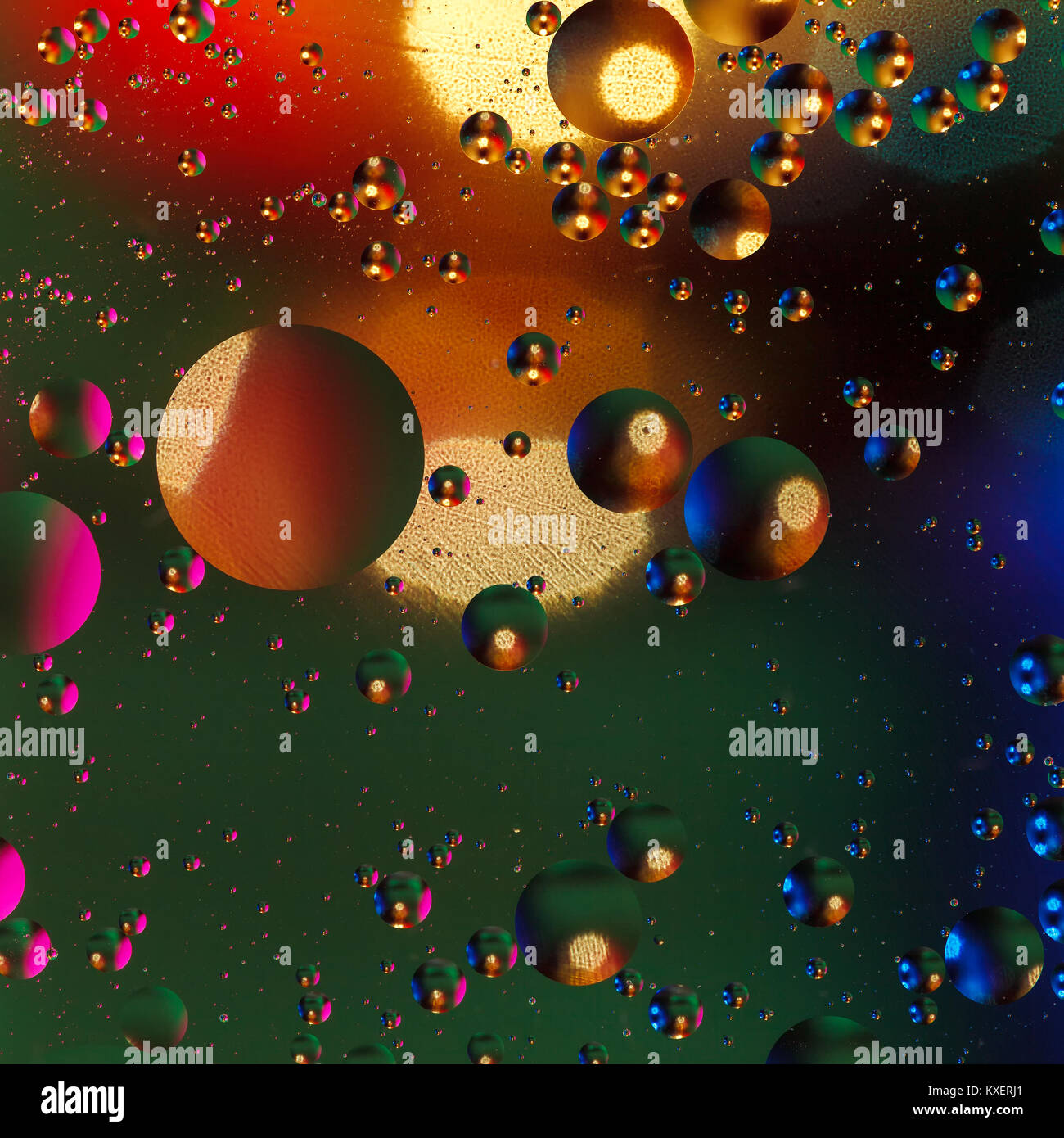 Colorful artificial background with bubbles. Artificial lighting ...