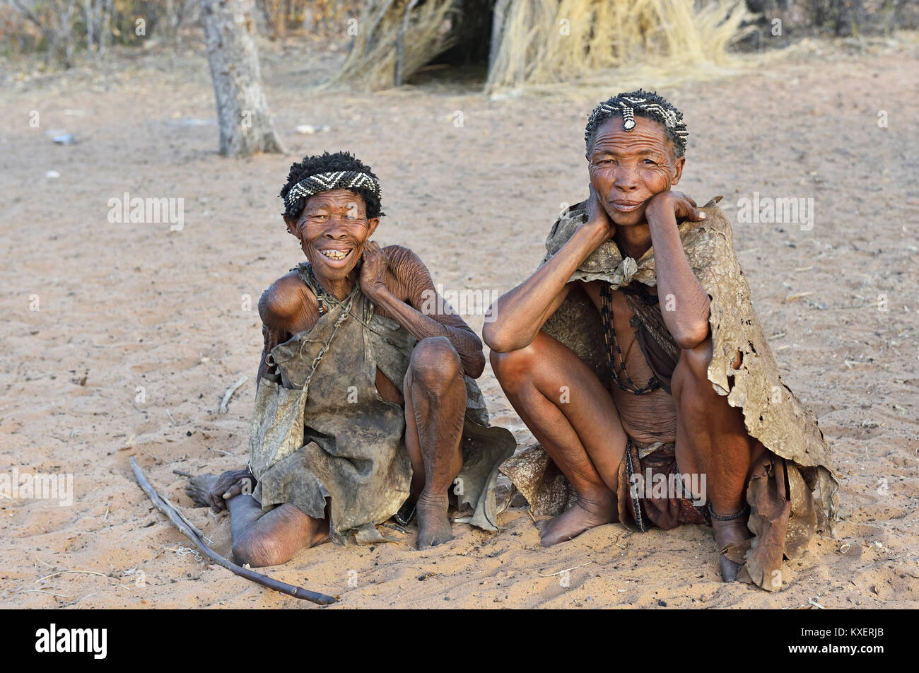 Old San women,Bushman tribe,Kalahari,Namibia Stock Photo - Alamy