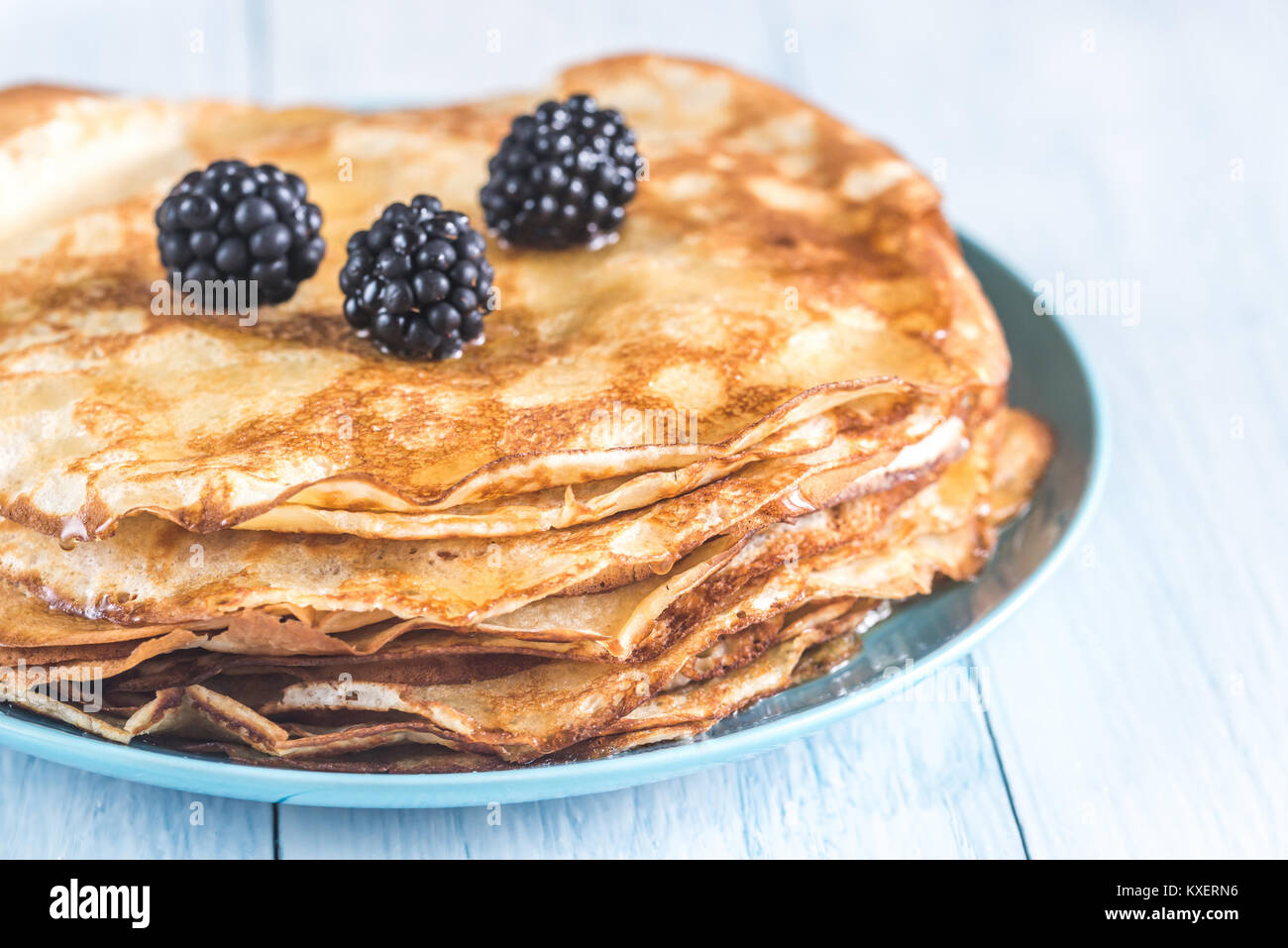 Pile of crepes on the plate Stock Photo - Alamy