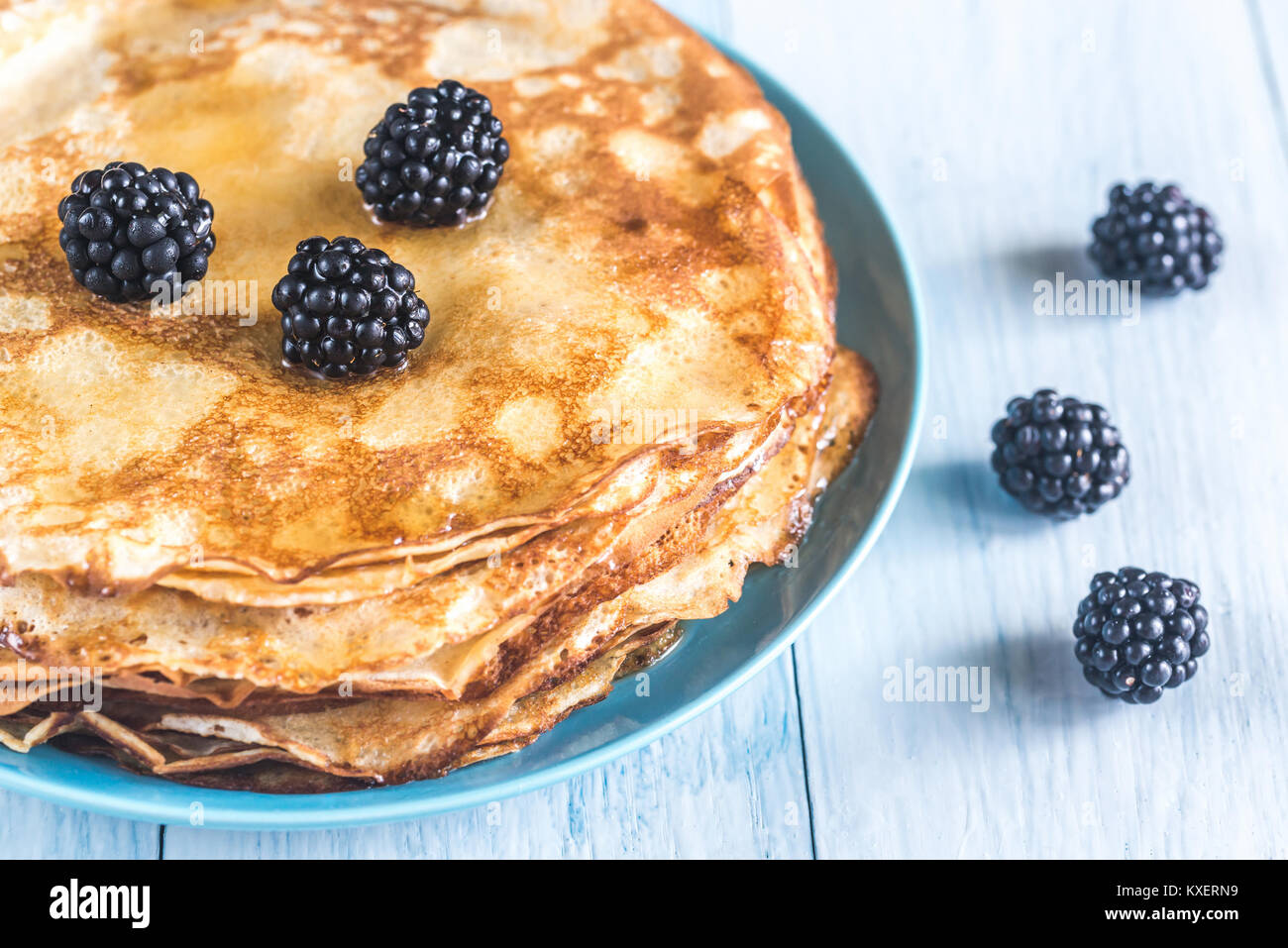 Pile of crepes on the plate Stock Photo - Alamy