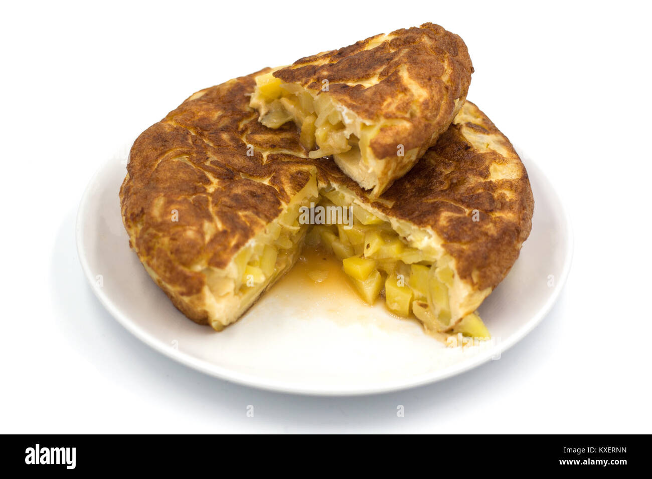 Traditional Spanish tortilla isolated on white background Stock Photo ...