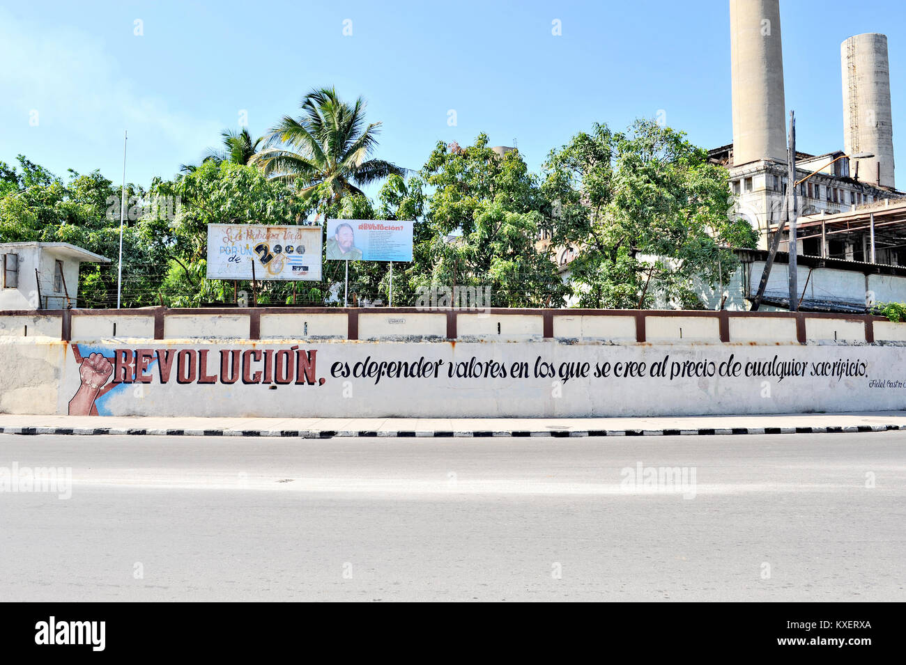 HAVANA, CUBA, MAY 11, 2009. Artistic wall writings about the communist ...