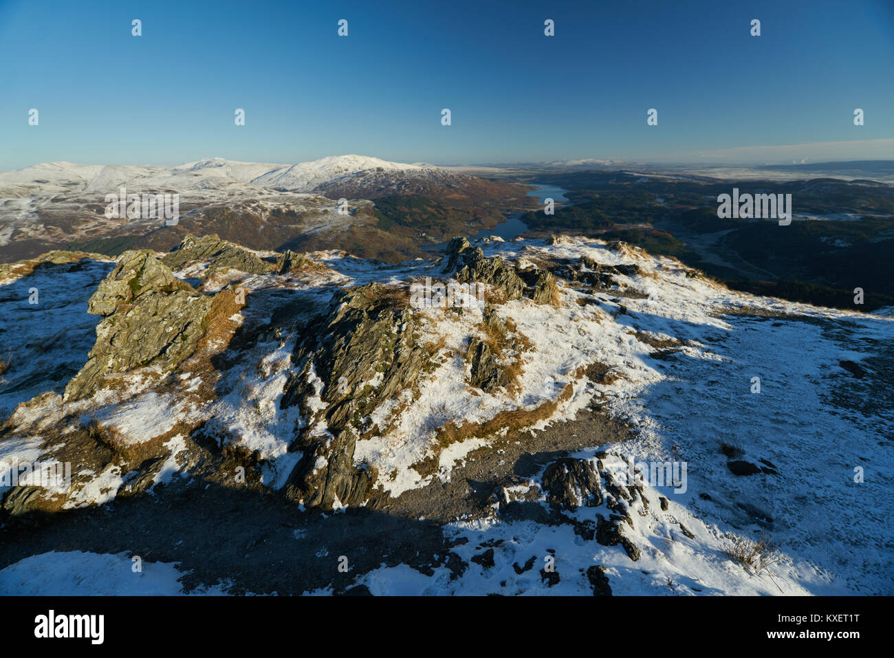 Winter view from summit of Ben Venue in The Trossachs, Scotland,UK ...