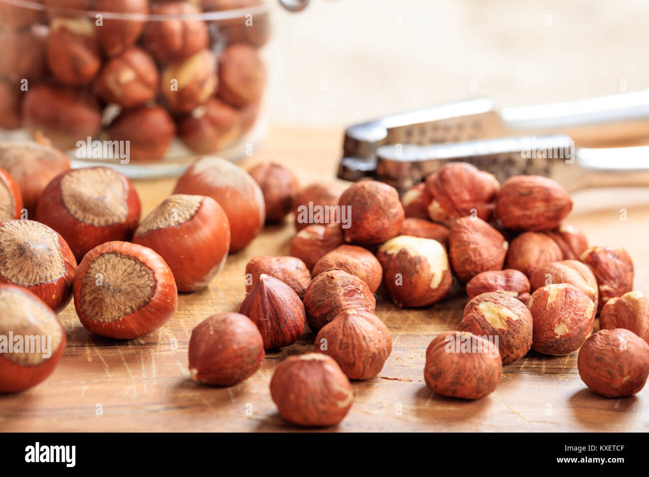 Hazel wood texture hi-res stock photography and images - Alamy