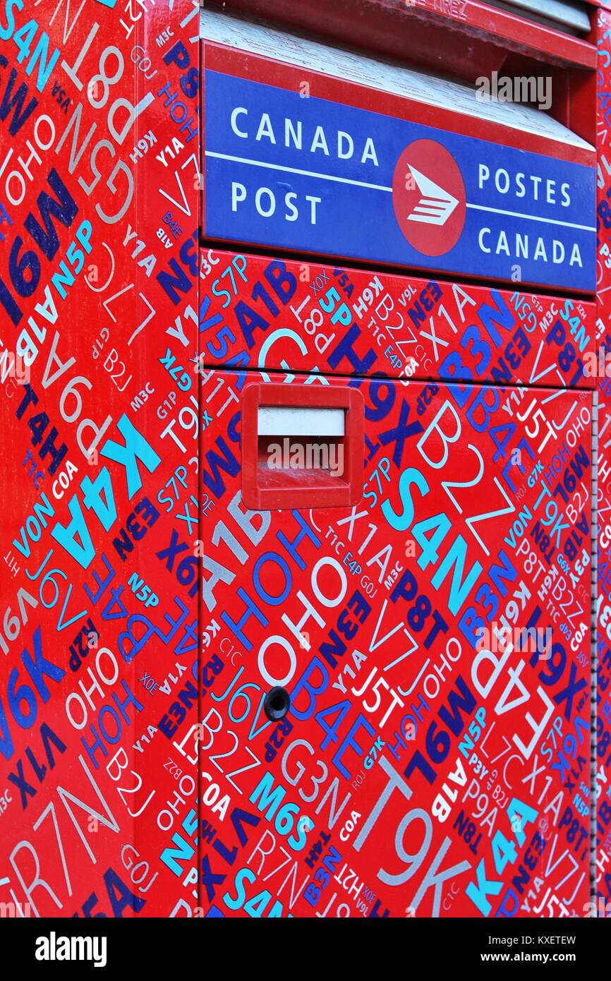 Letter Box from Canadian Post Colorful Stock Photo - Alamy