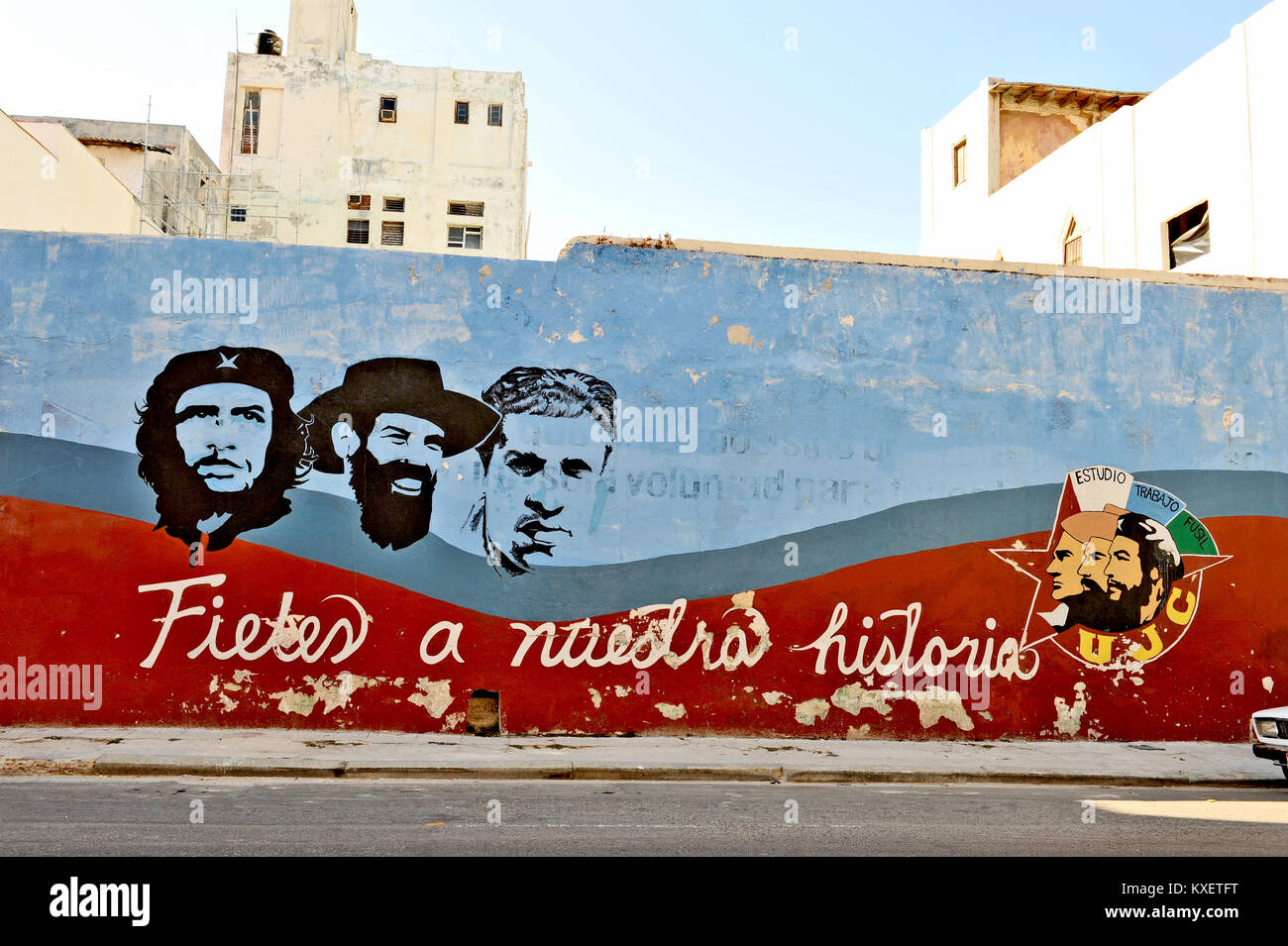 HAVANA, CUBA, MAY 11, 2009. Graffiti and wall paintings representing ...