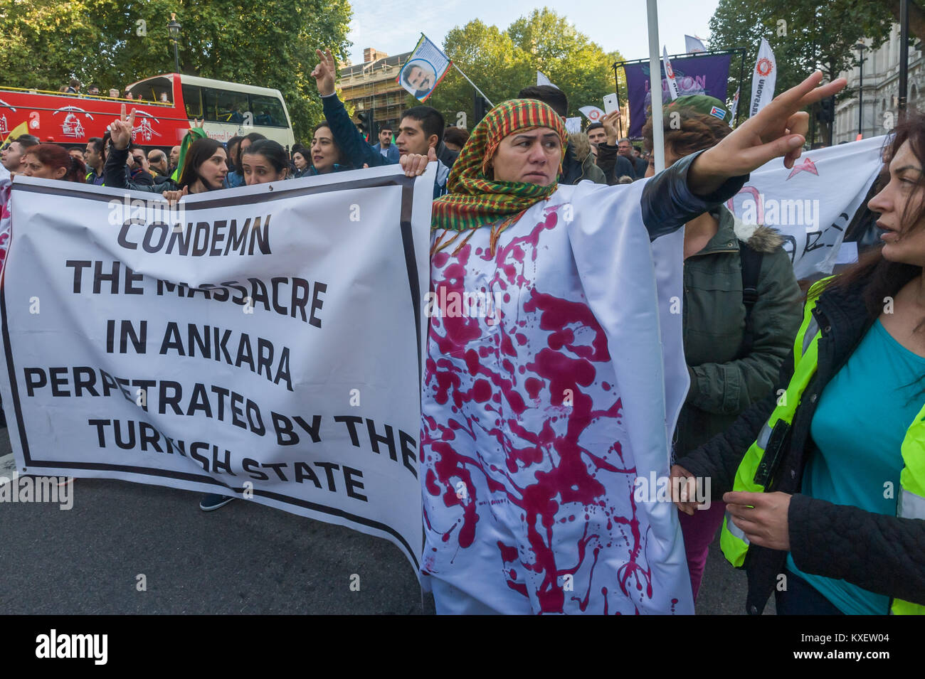 Turks and Kurds prepare to march away from Downing St arfter rally in ...