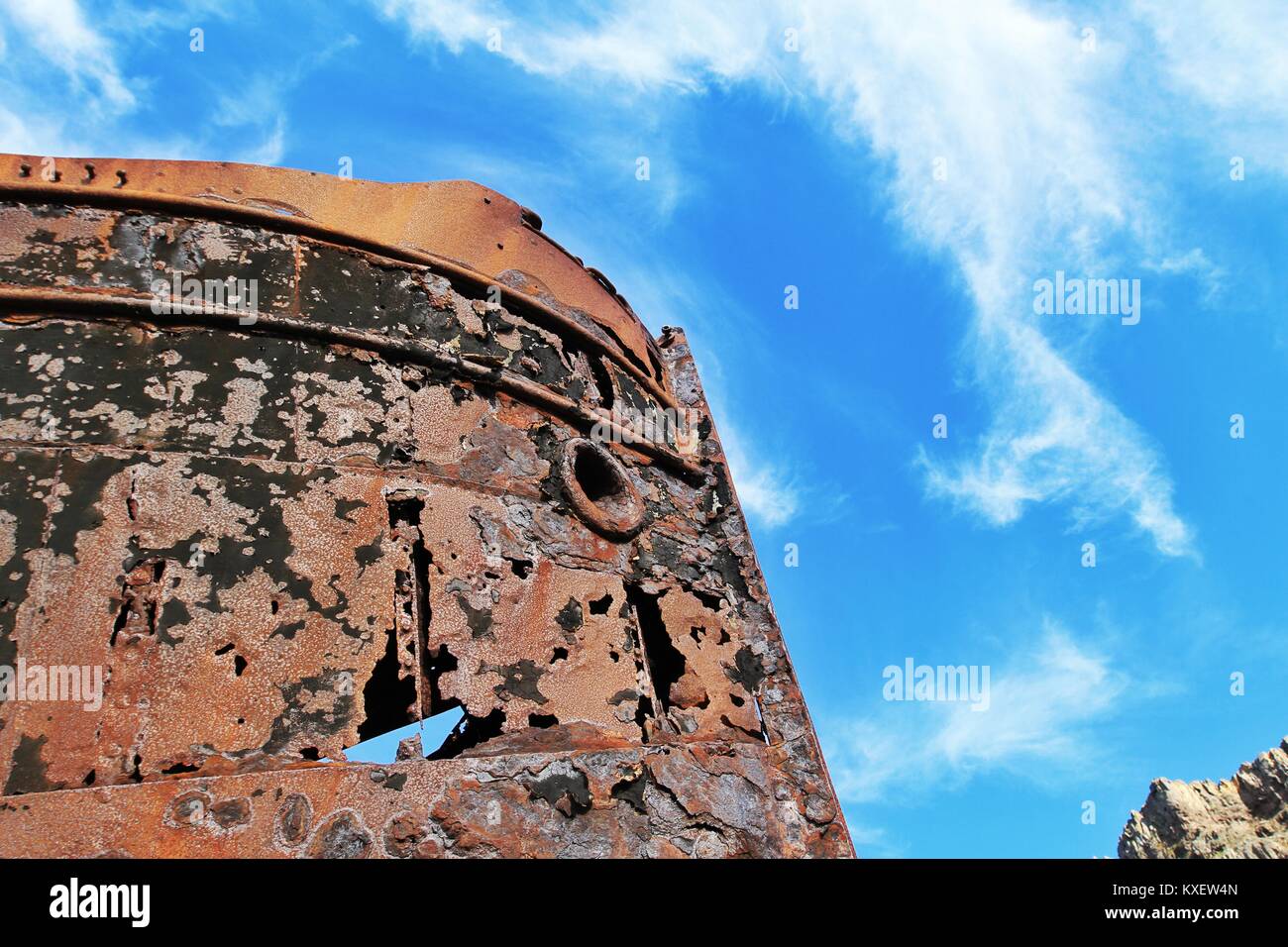 Rusty Shipwrecked Boat High Resolution Stock Photography and Images - Alamy