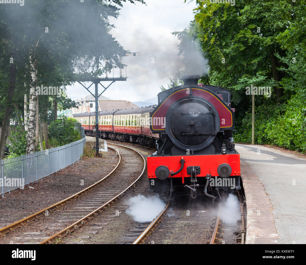 Victor, a preserved steam locomotive, prepares to depart Lakeside ...