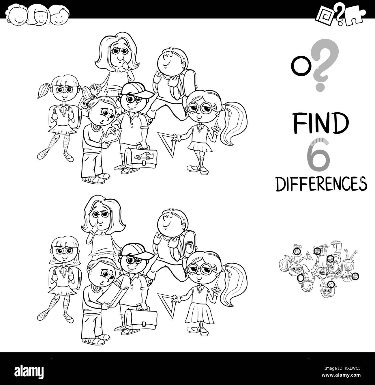Find the differences Black and White Stock Photos & Images - Alamy
