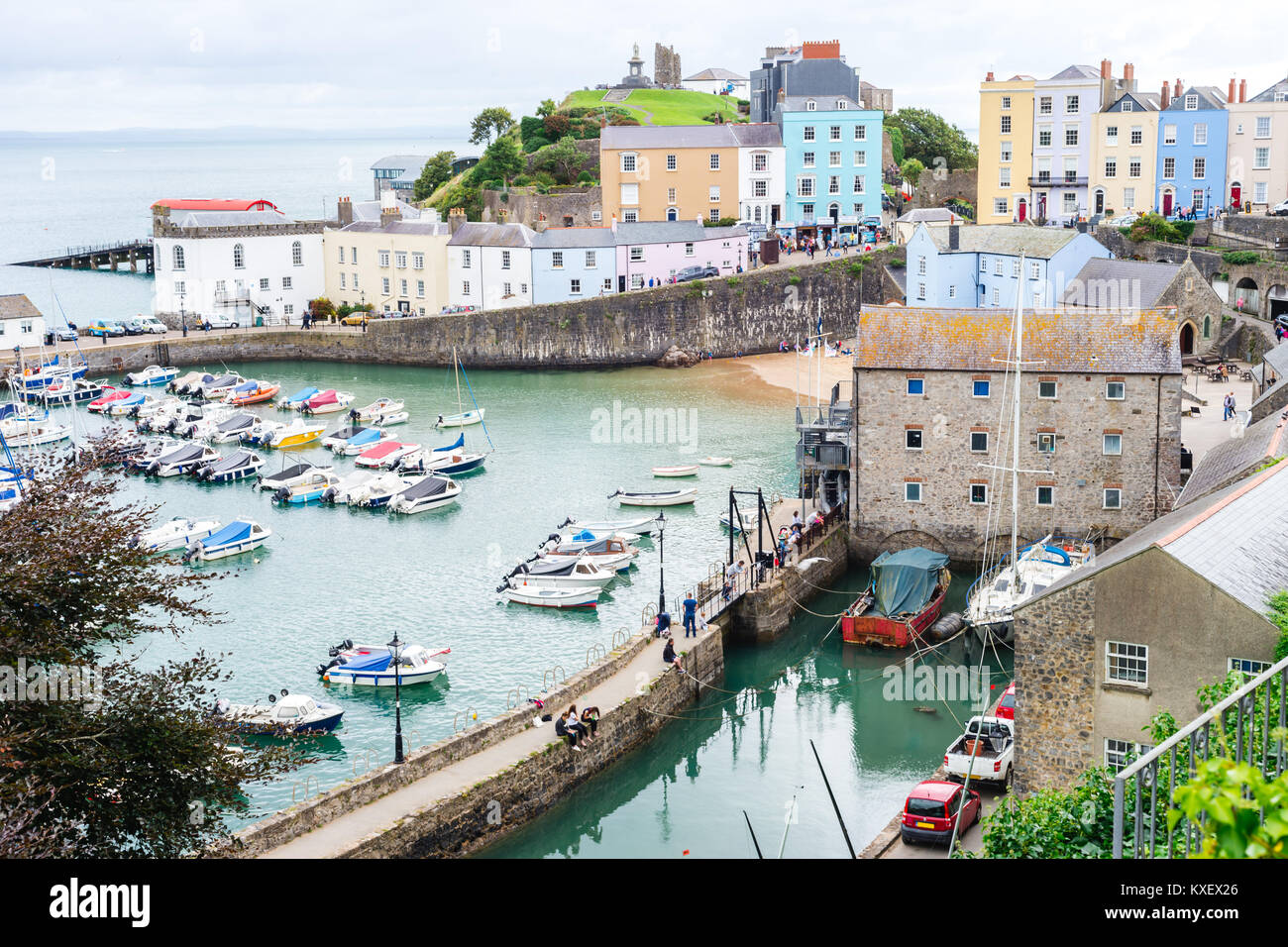 Aerial landscape view of Tenby harbor beach, Wales Stock Photo - Alamy