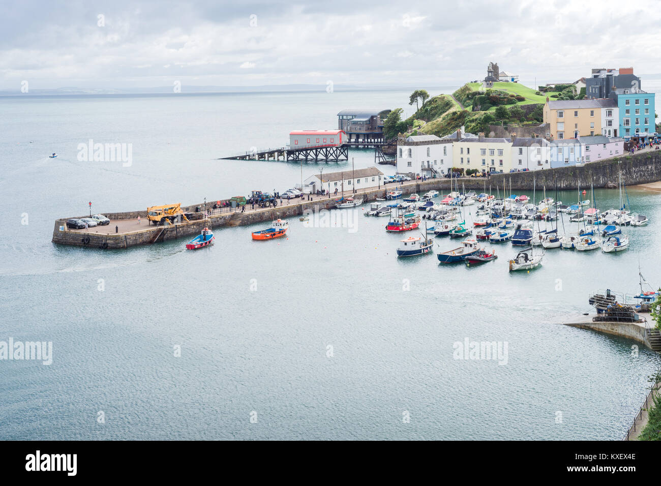 Aerial landscape view of Tenby harbor, Wales Stock Photo - Alamy
