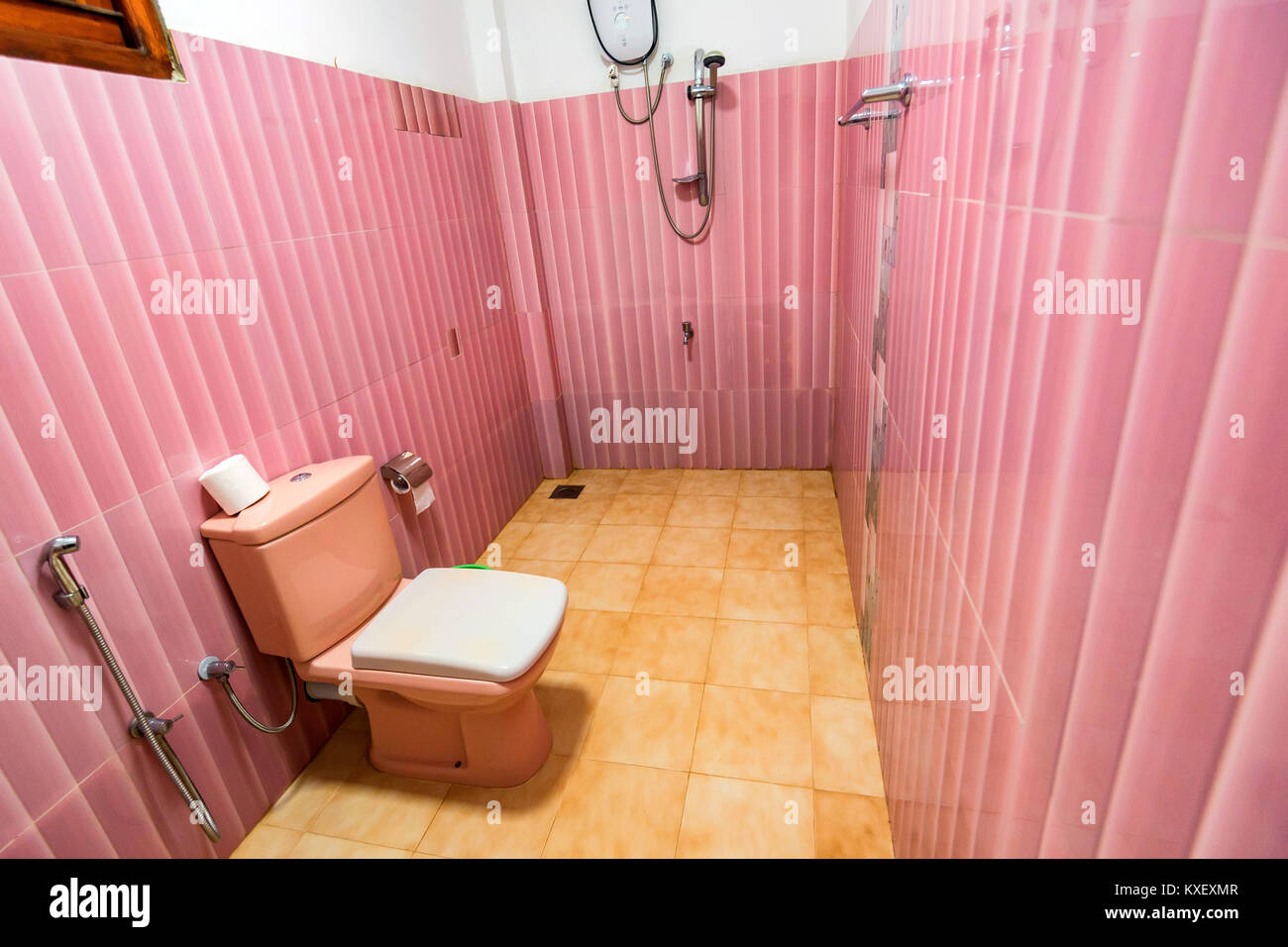 Flush toilet bowl in lavatory Stock Photo - Alamy