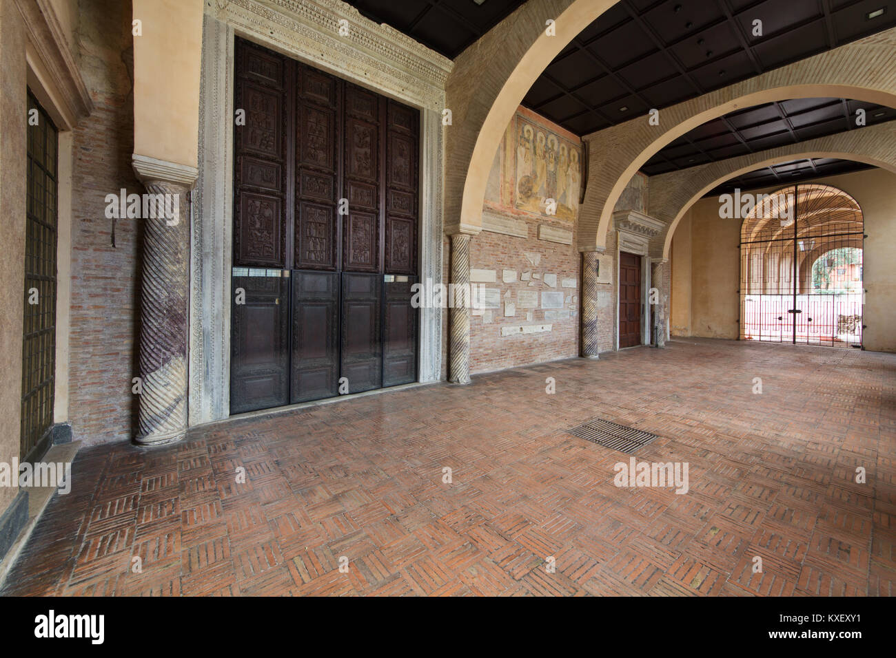 Atrium of Santa Sabina, one of the earliest Christian churches in Rome ...