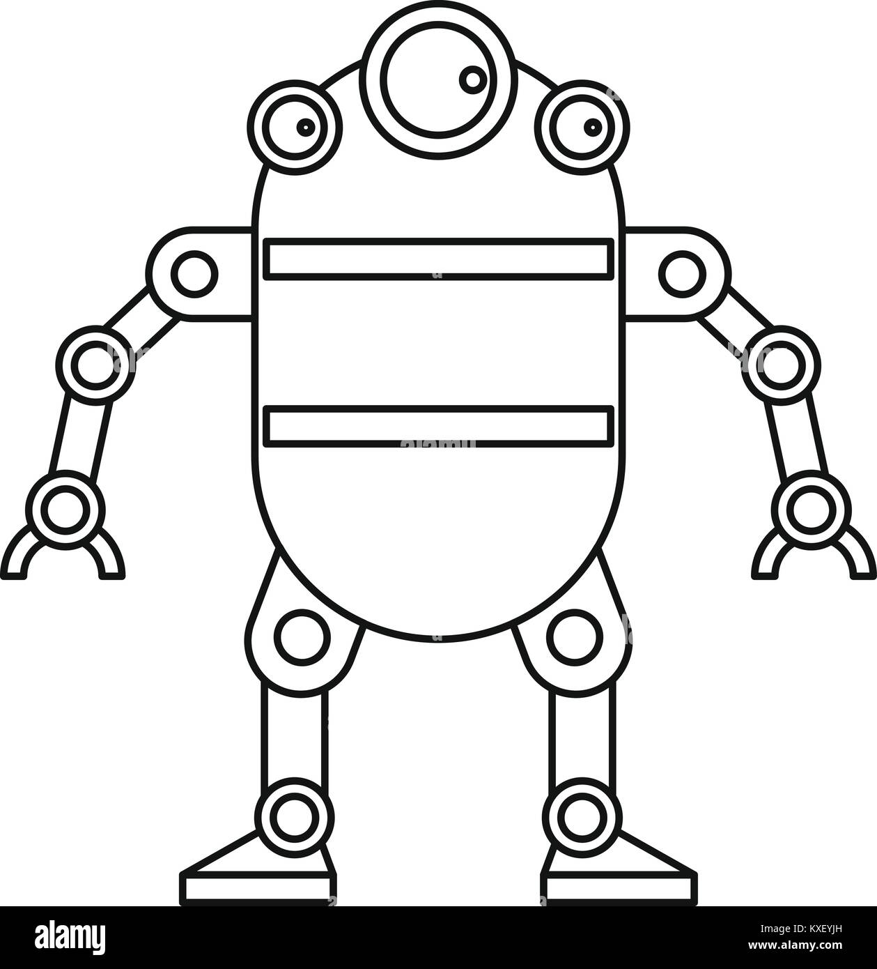 Cute robot icon, outline style Stock Vector Image & Art - Alamy
