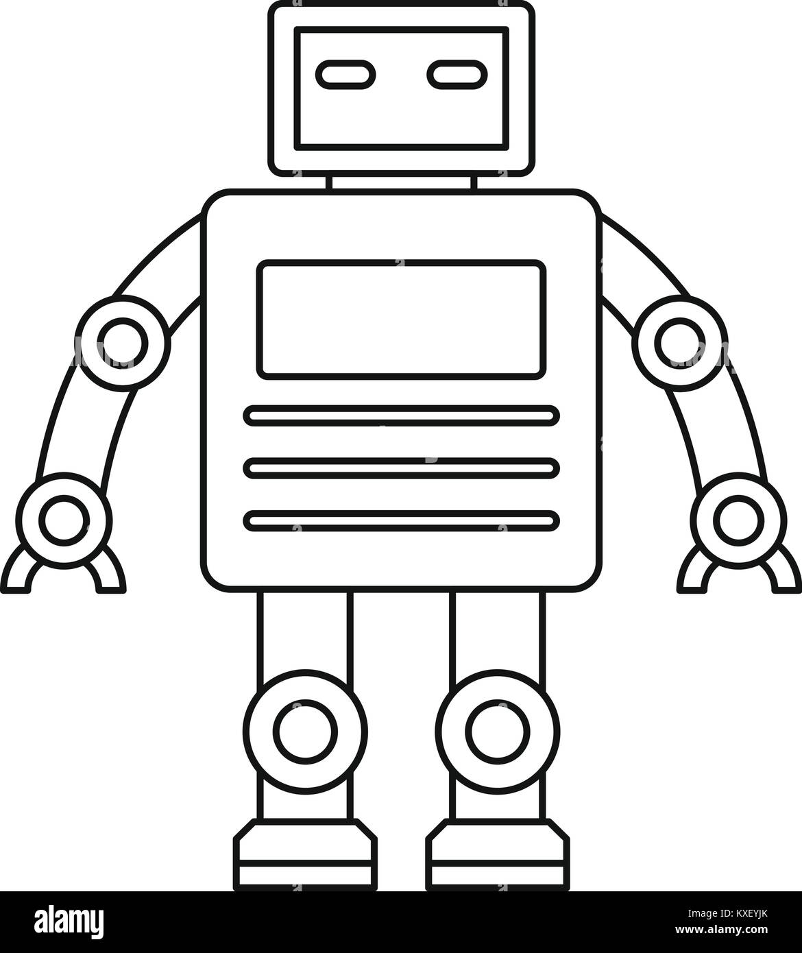Robot with a square head icon, outline style Stock Vector Image & Art ...