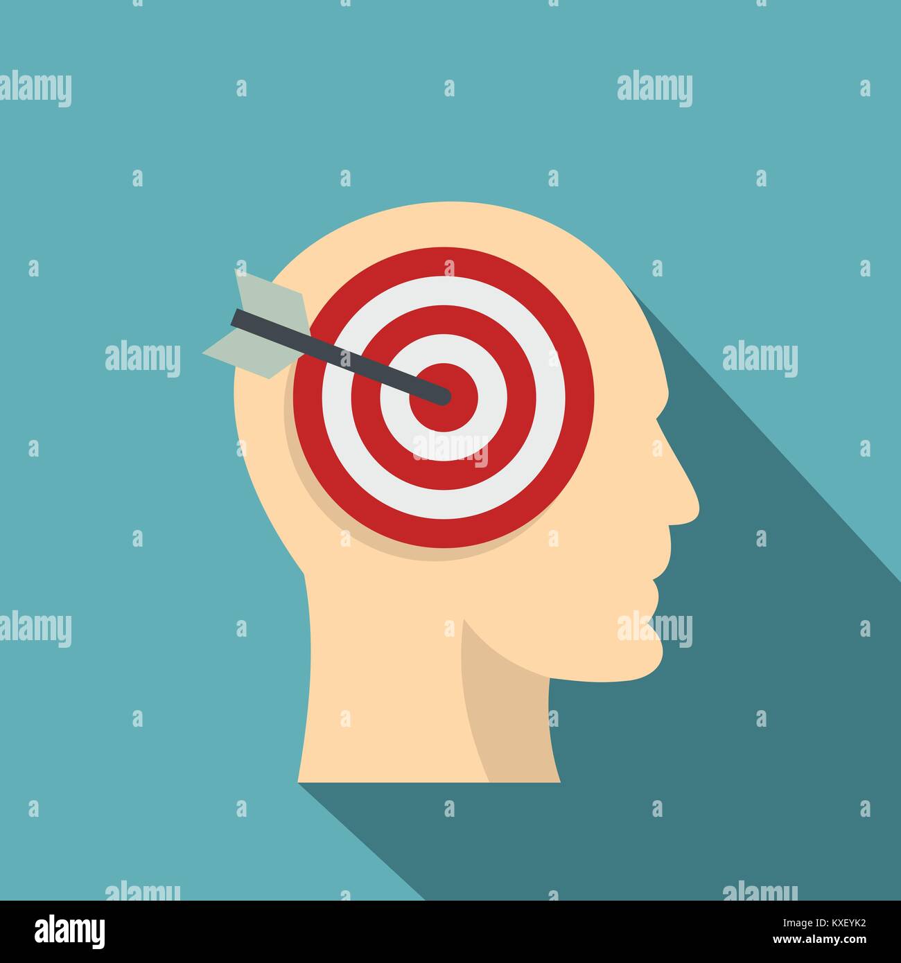 Target goal in human head icon, flat style Stock Vector Image & Art - Alamy